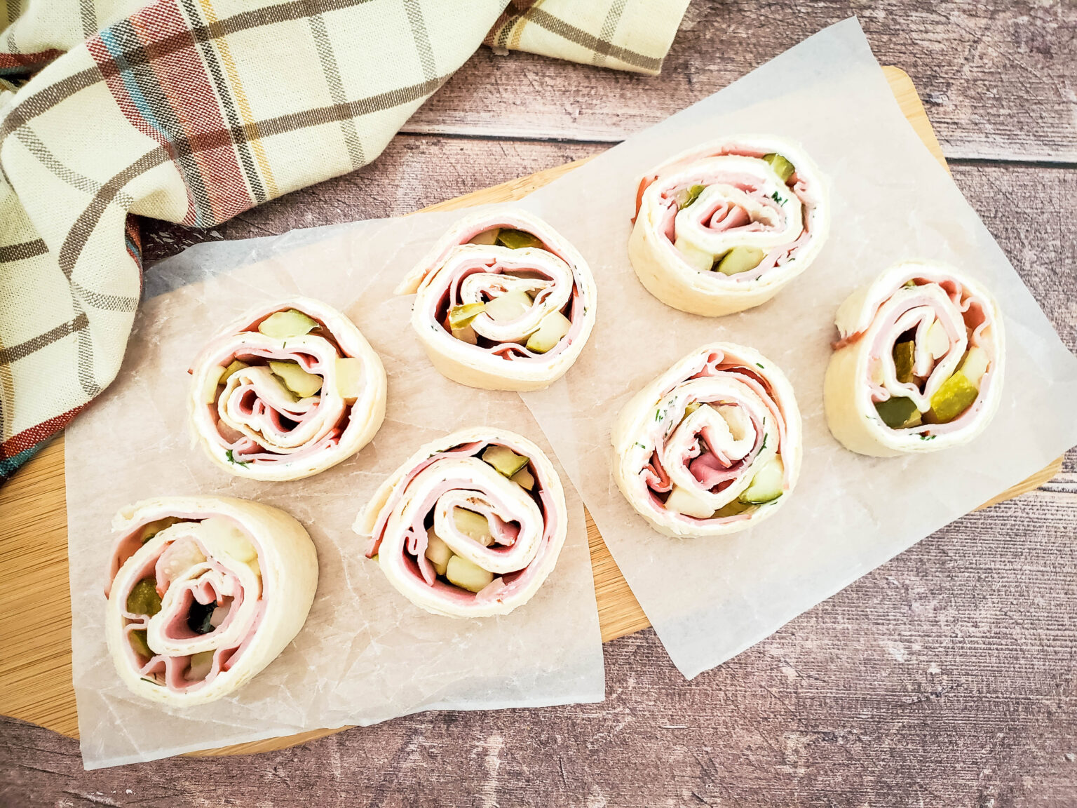 Ham and dill pickle pinwheels